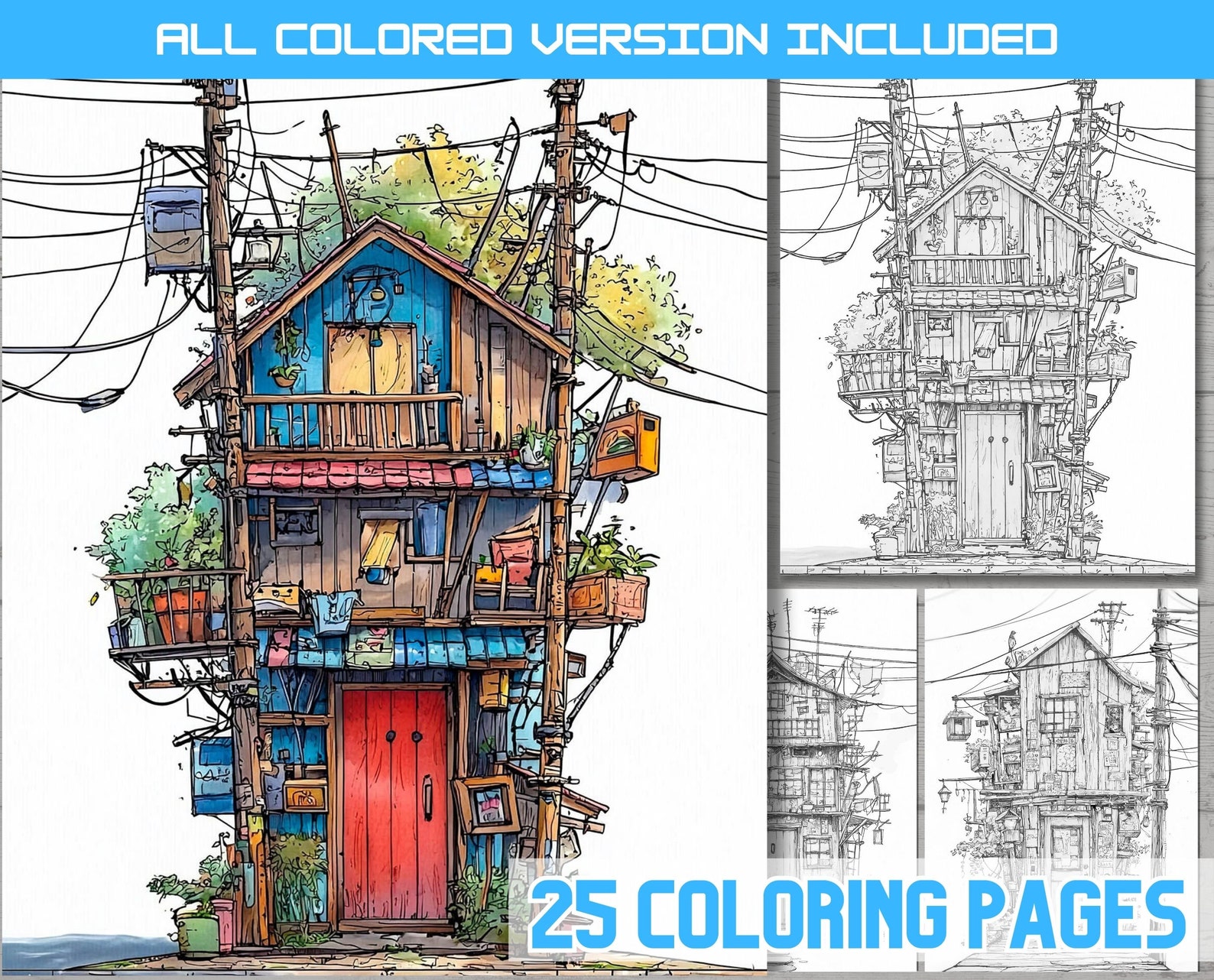 Kawaii Japanese House Coloring Book: Adorable Architecture (PDF) - Etsy