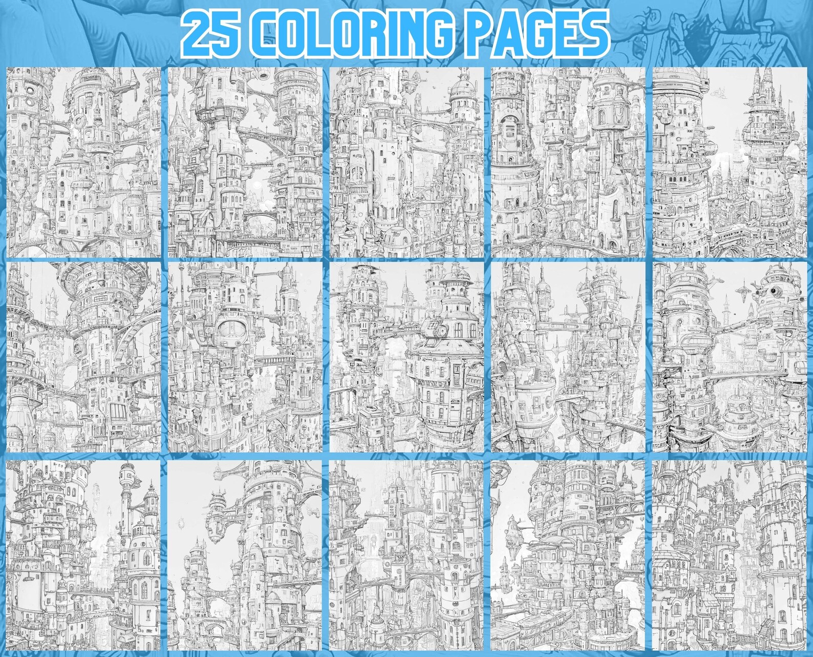 Futuristic City Coloring Pages, Printable Sci-fi Cityscapes, Fantasy ...