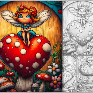 Whimsical Fantasy Coloring Book, Enchanted Fairy Tale Coloring Pages ...