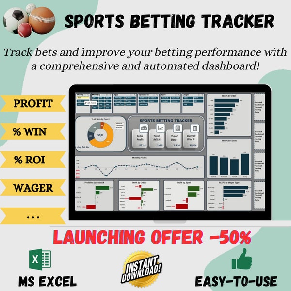 Excel Dashboard Betting - Etsy