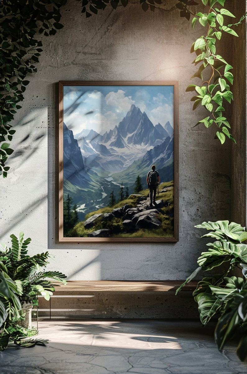 Mountain Trekker Wall Art, Embrace the Wilderness Adventure - Etsy