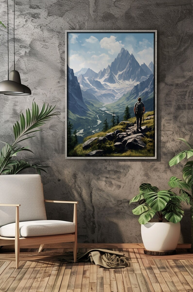 Mountain Trekker Wall Art, Embrace the Wilderness Adventure - Etsy