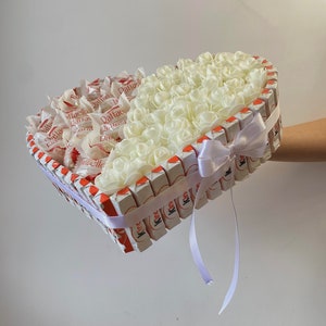Chocolate Ferrero Bouquet and Forever Roses, Heart Ferrero Rocher ...