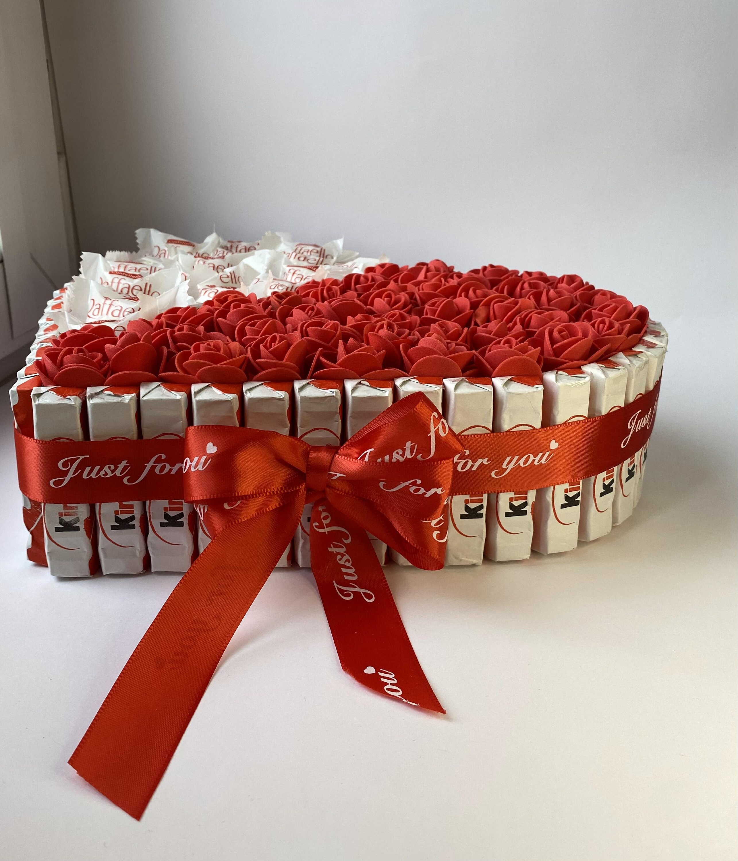Heart Candy Box: Ferrero Rocher, Raffaello, Artificial Roses - Etsy