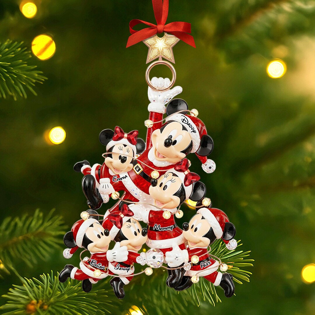 Funny Mischievous Mickey Family Ornament, Personalized Gift for Family ...