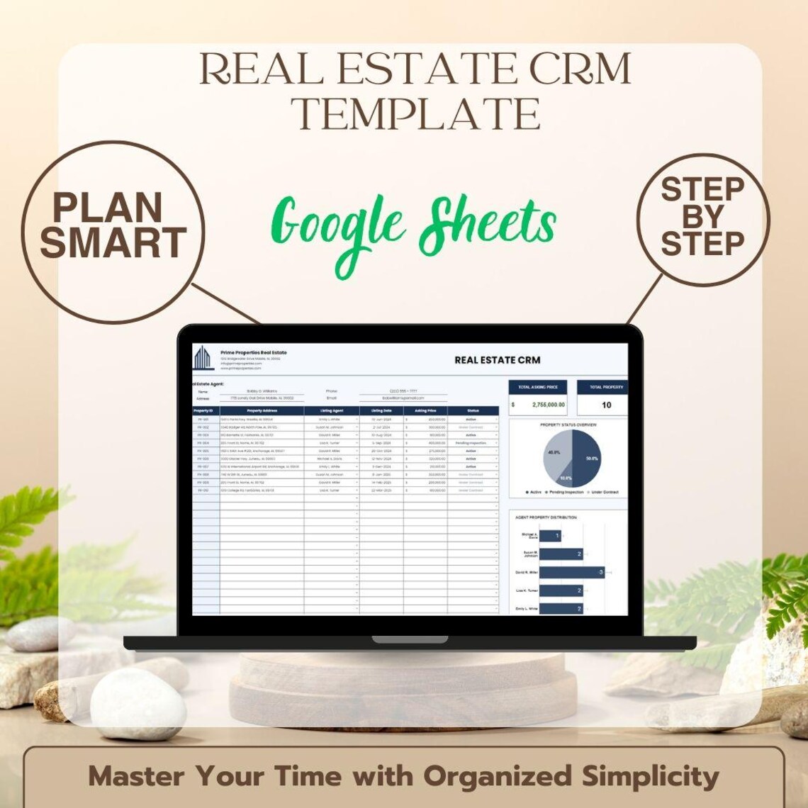 Real Estate CRM Template, Google Sheets Client Management, Property ...