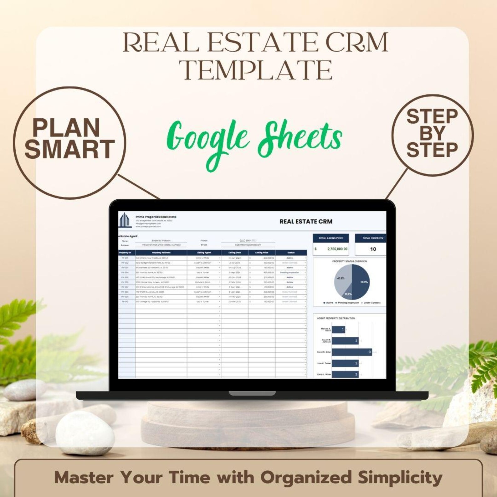 Real Estate CRM Template, Google Sheets Client Management, Property ...