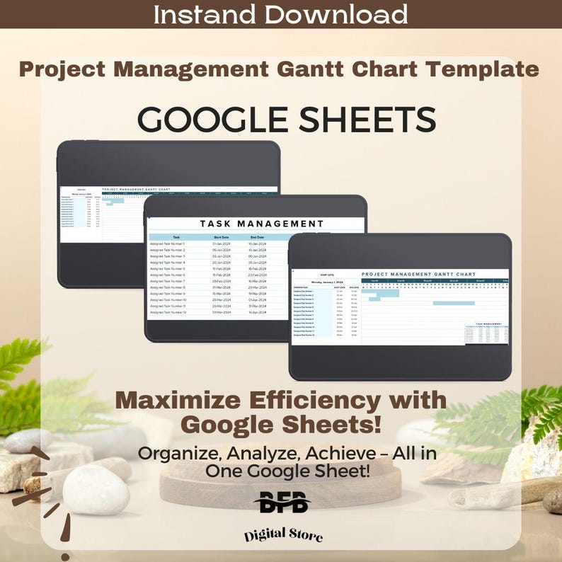Project Management Gantt Chart Template, Google Sheets Task Scheduler ...