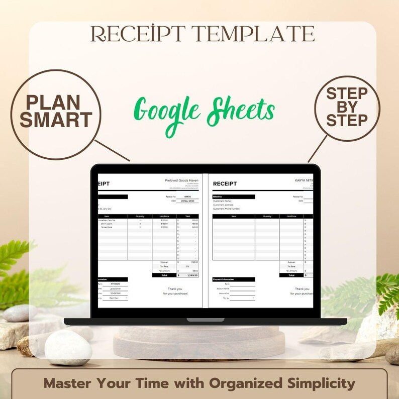 Receipt Template, Google Sheets Payment Record, Sales Receipt Generator ...