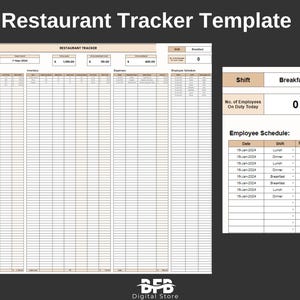 Restaurant Tracker Template, Google Sheets Business Planner, Sales ...