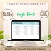 Contact List Template, Google Sheets Address Book, Client Contact ...