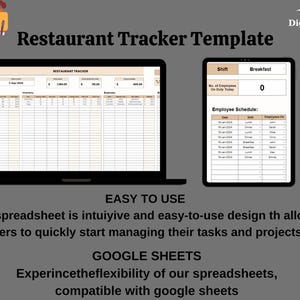 Restaurant Tracker Template, Google Sheets Business Planner, Sales ...