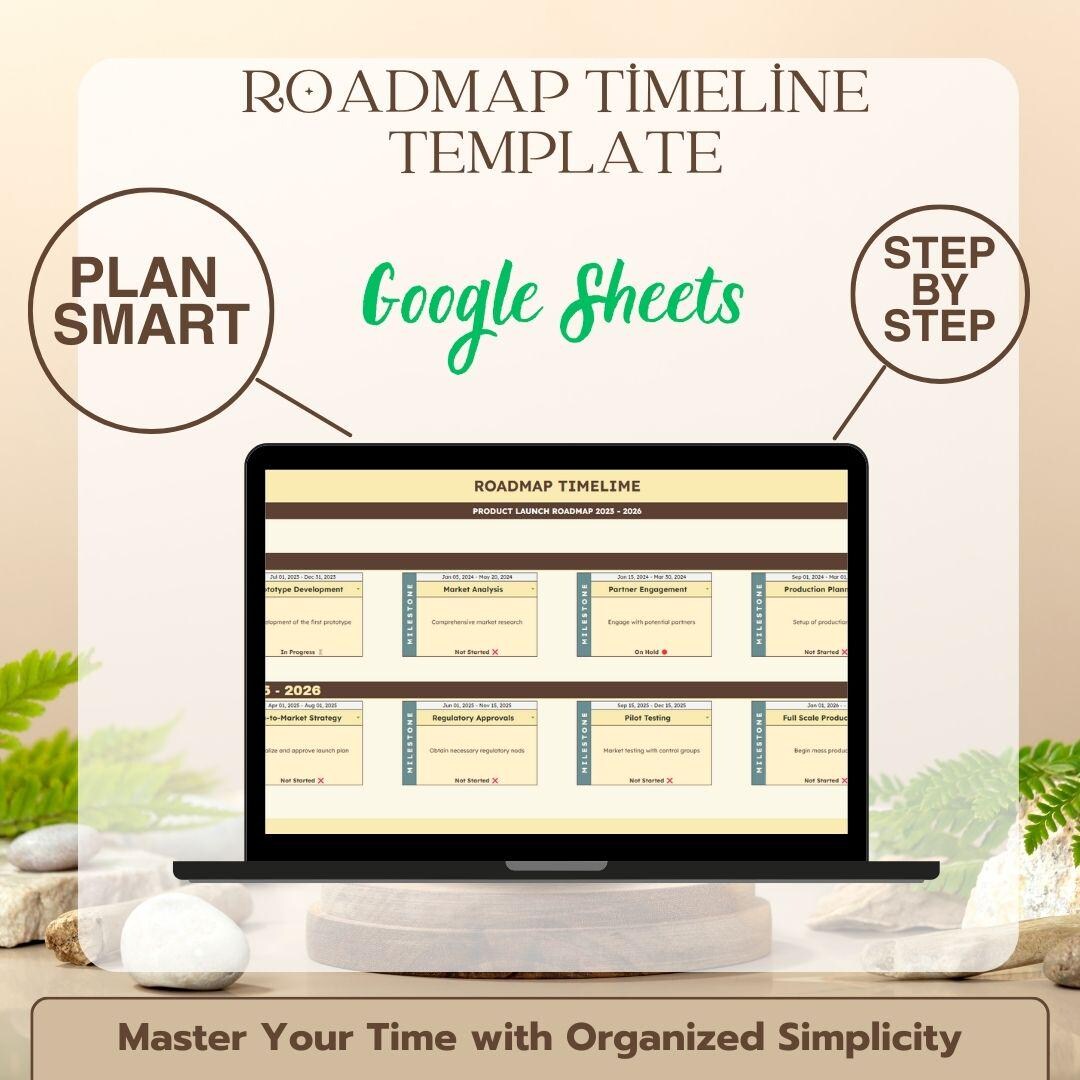 Roadmap Timeline Template, Google Sheets Project Planner, Milestone ...