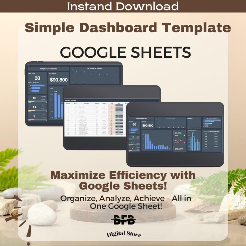 Simple Dashboard Template, Google Sheets Data Visualization ...