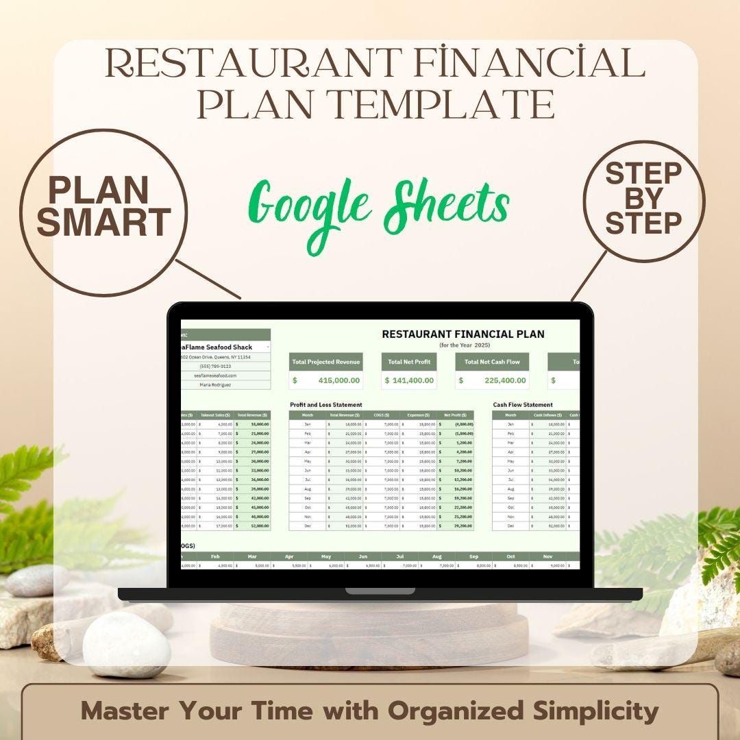 Restaurant Financial Plan Template, Google Sheets Budget Planner ...