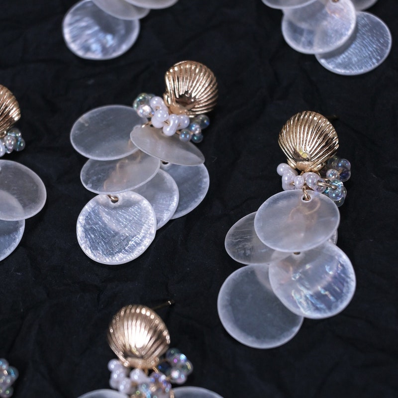 White Shell Earrings - Etsy