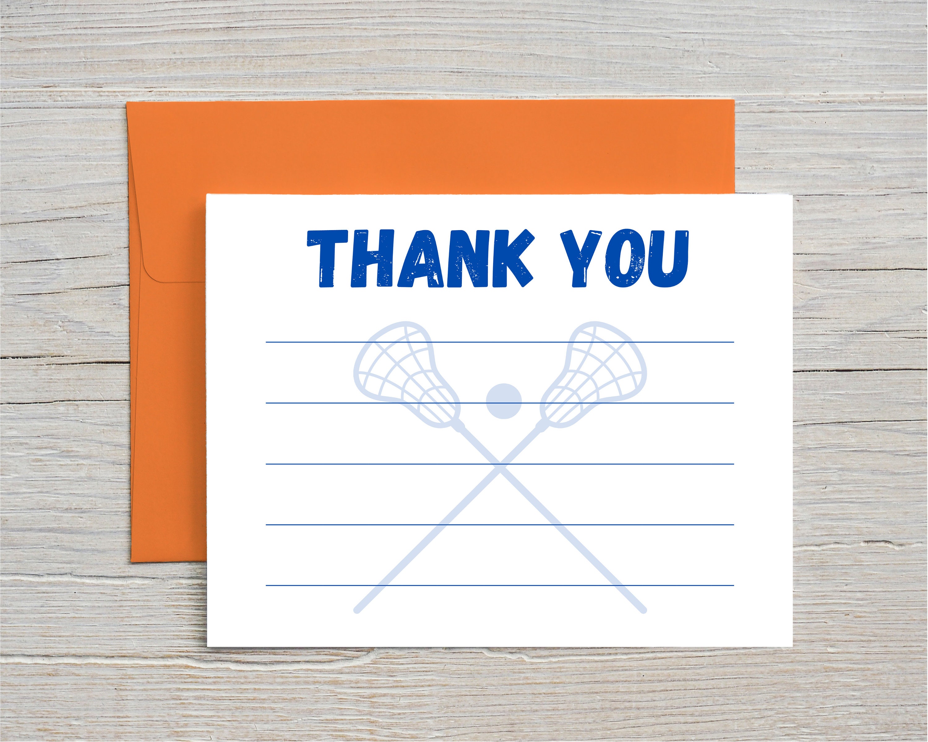 Printable Kids Thank You Cards, Sports, Lacrosse - Etsy