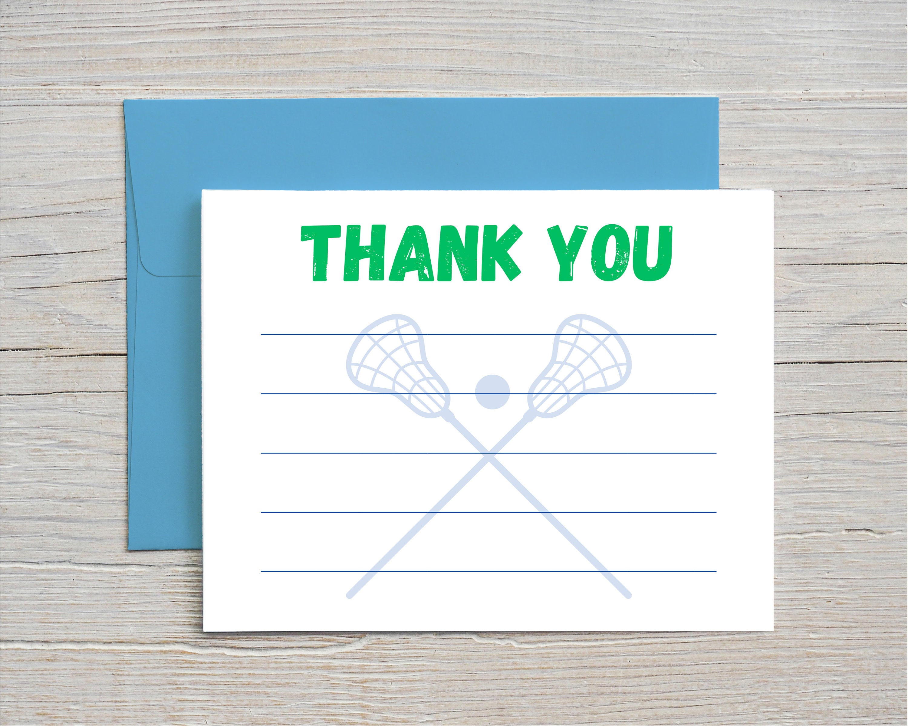 Printable Kids Thank You Cards, Sports, Lacrosse - Etsy