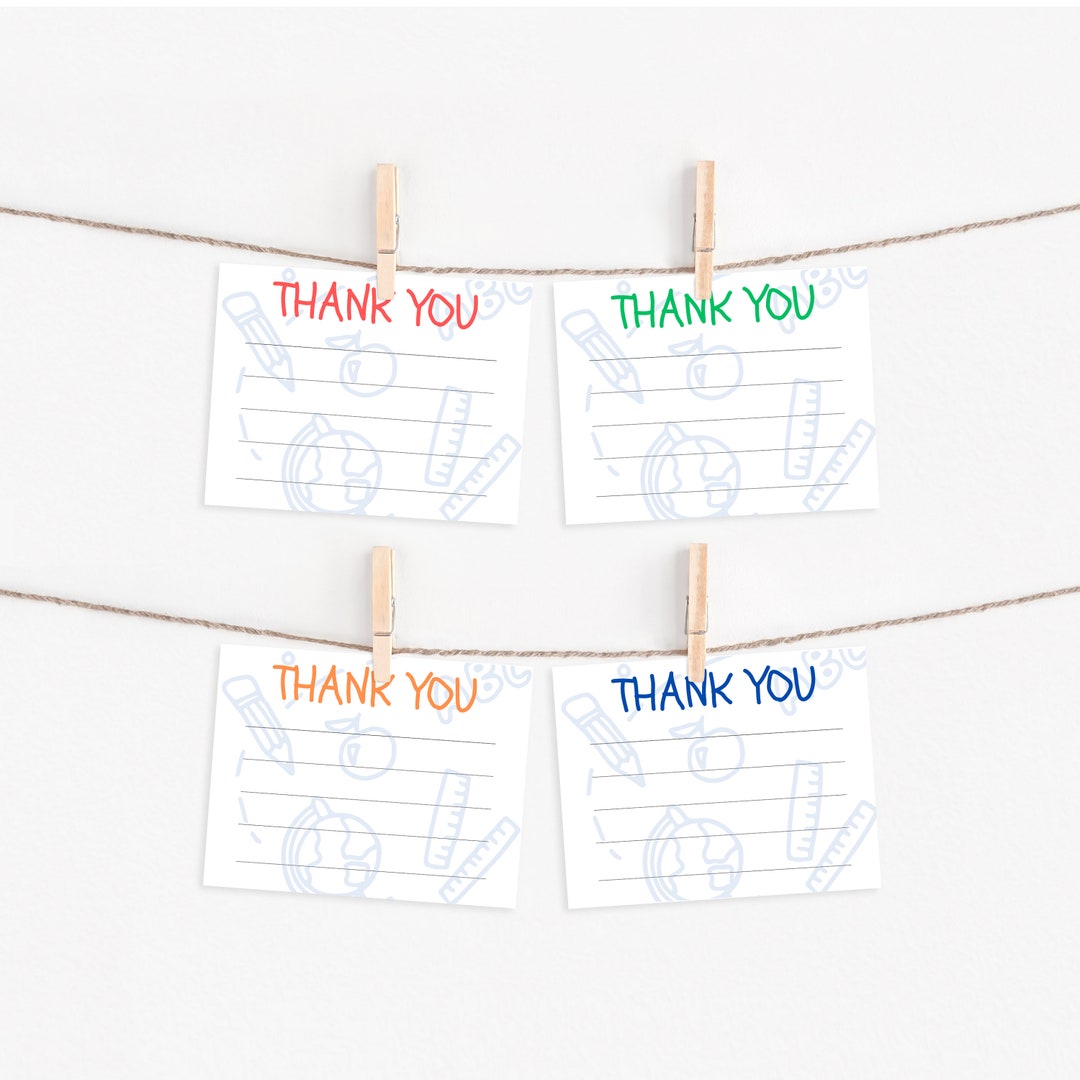 Printable Teacher Thank You Cards for Kids - Etsy
