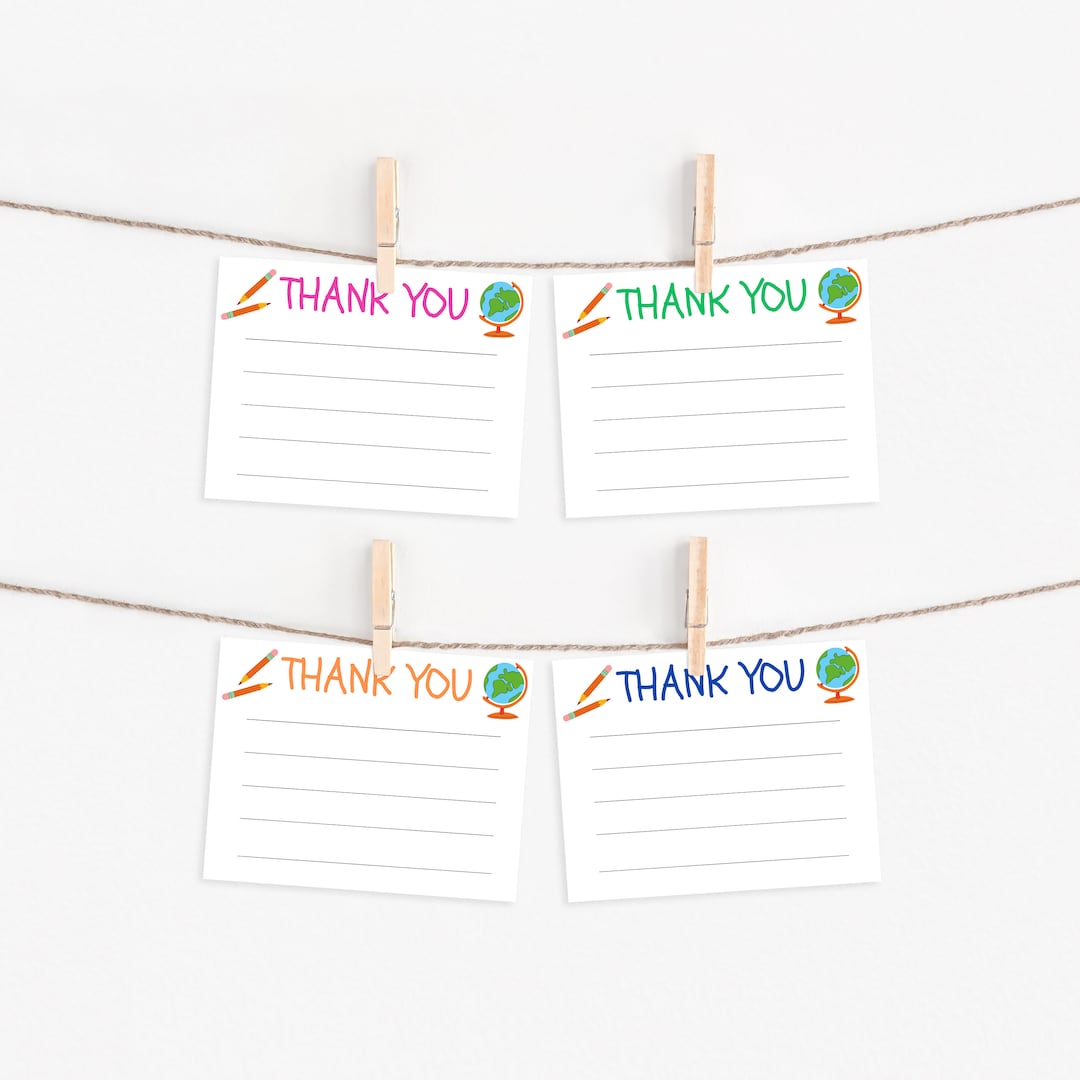 Simple and Printable Teacher Thank You Note Cards - Etsy