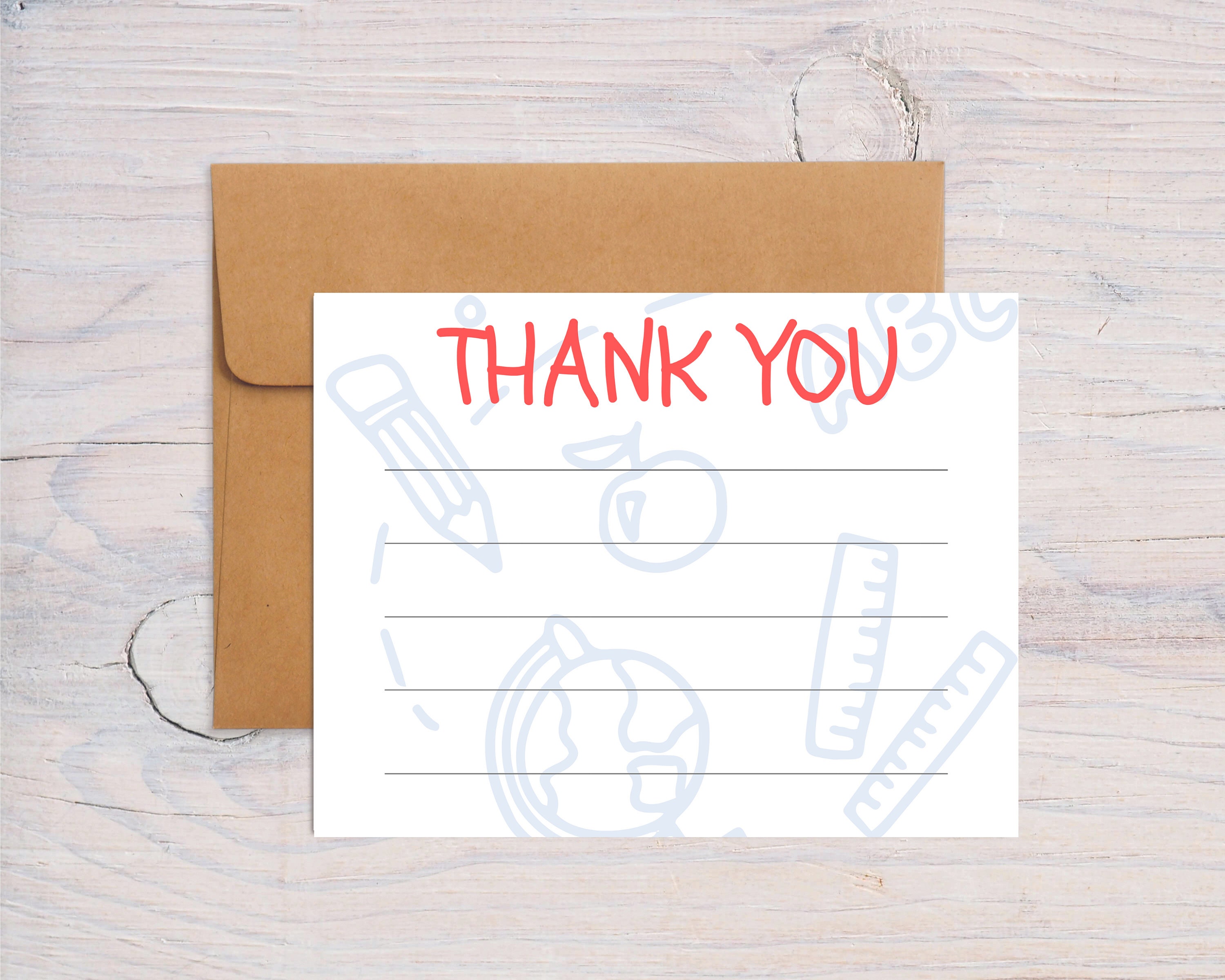 Printable Teacher Thank You Cards for Kids - Etsy