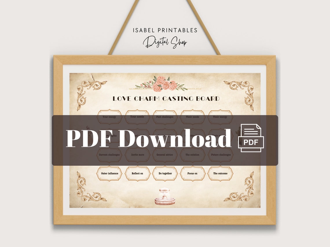 Charm Casting Board: Vintage Divination Mat (digital Printable A4/US ...