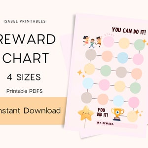 Toddler Reward Chart, Printable Reward Chart, Kids Routine Chart ...