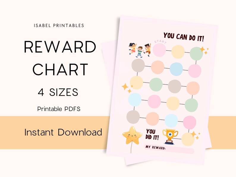Toddler Reward Chart, Printable Reward Chart, Kids Routine Chart ...