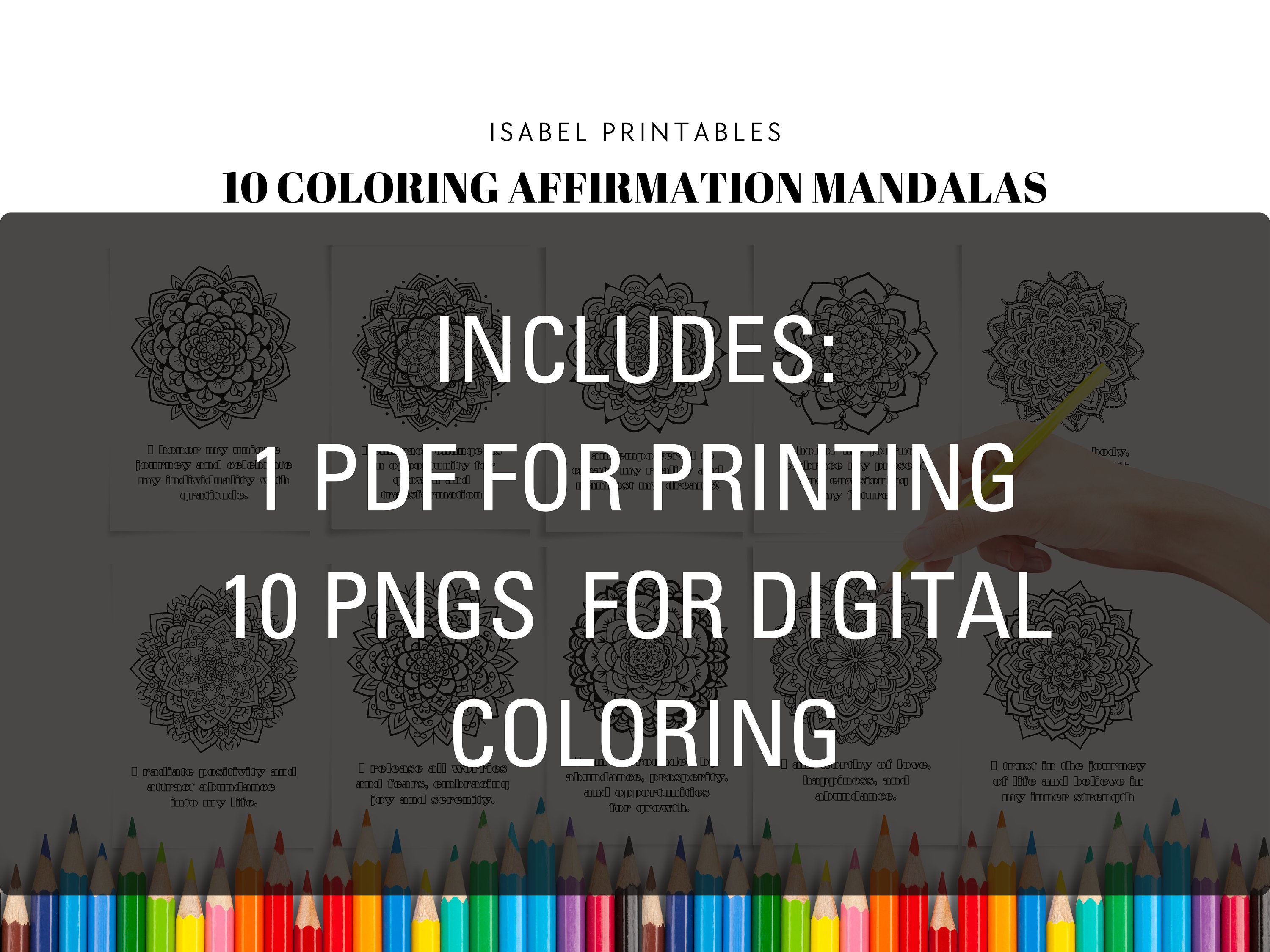 Coloring Mandalas, Coloring Positive Affirmations, Mandala Affirmations ...