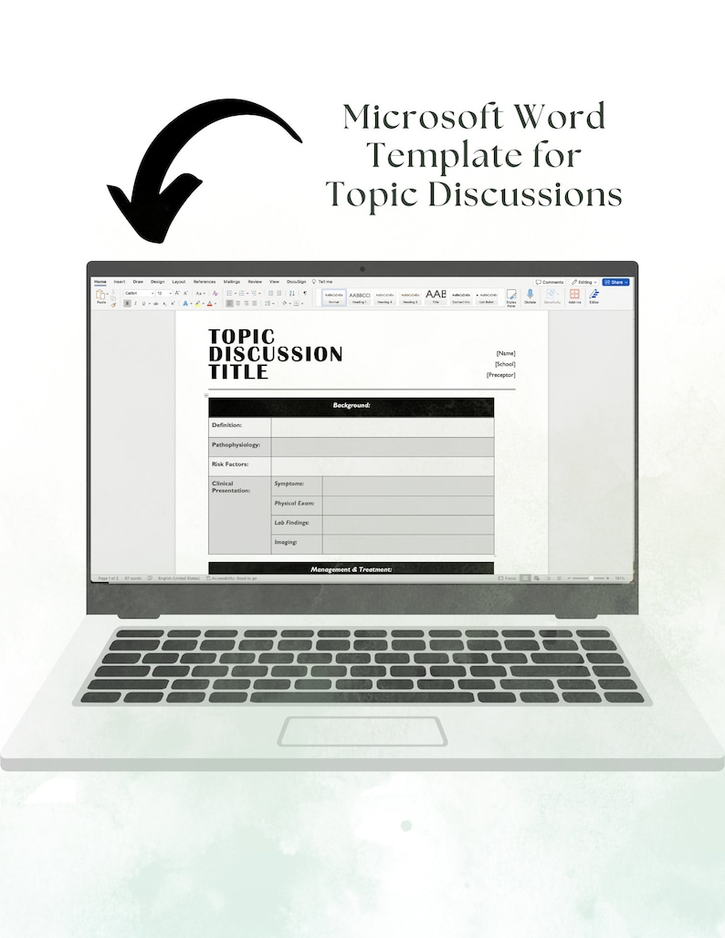 Topic Discussion Template (microsoft Word Document) - Etsy