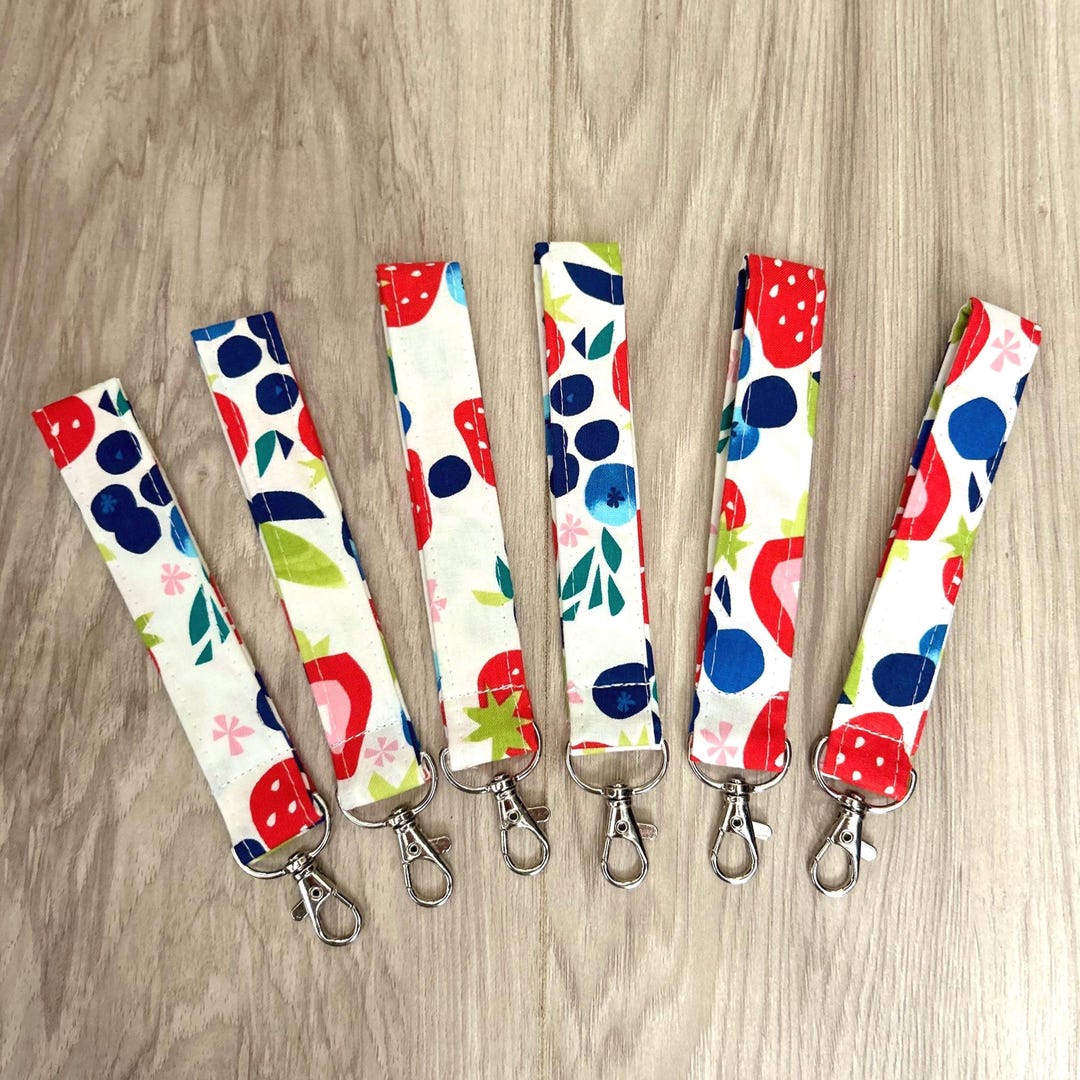 Keychain Wristlet – Handmade Fabric Key Fob | Wrist Keychain Strap for ...