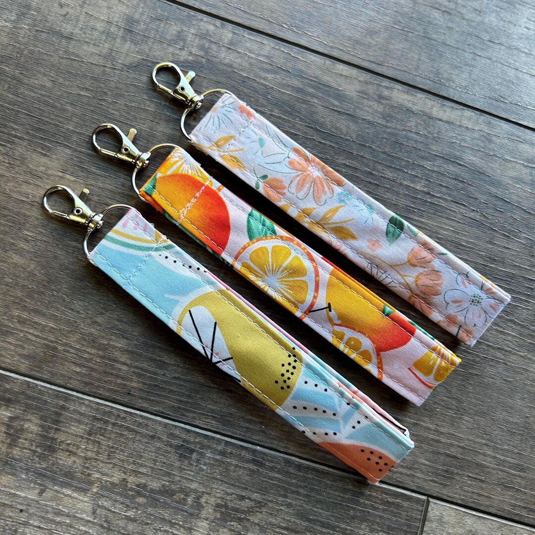 Keychain Wristlet – Handmade Fabric Key Fob | Wrist Keychain Strap for ...