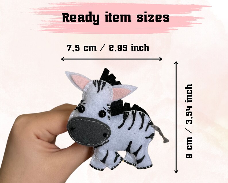 Zebra Felt Pattern Tutorial - Photo and Video Tutorial Zebra - Safari ...