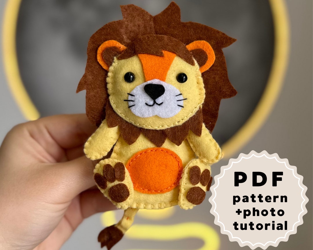Lion Felt Pattern Tutorial - Baby Lion for Hand Sewing From Felt ...