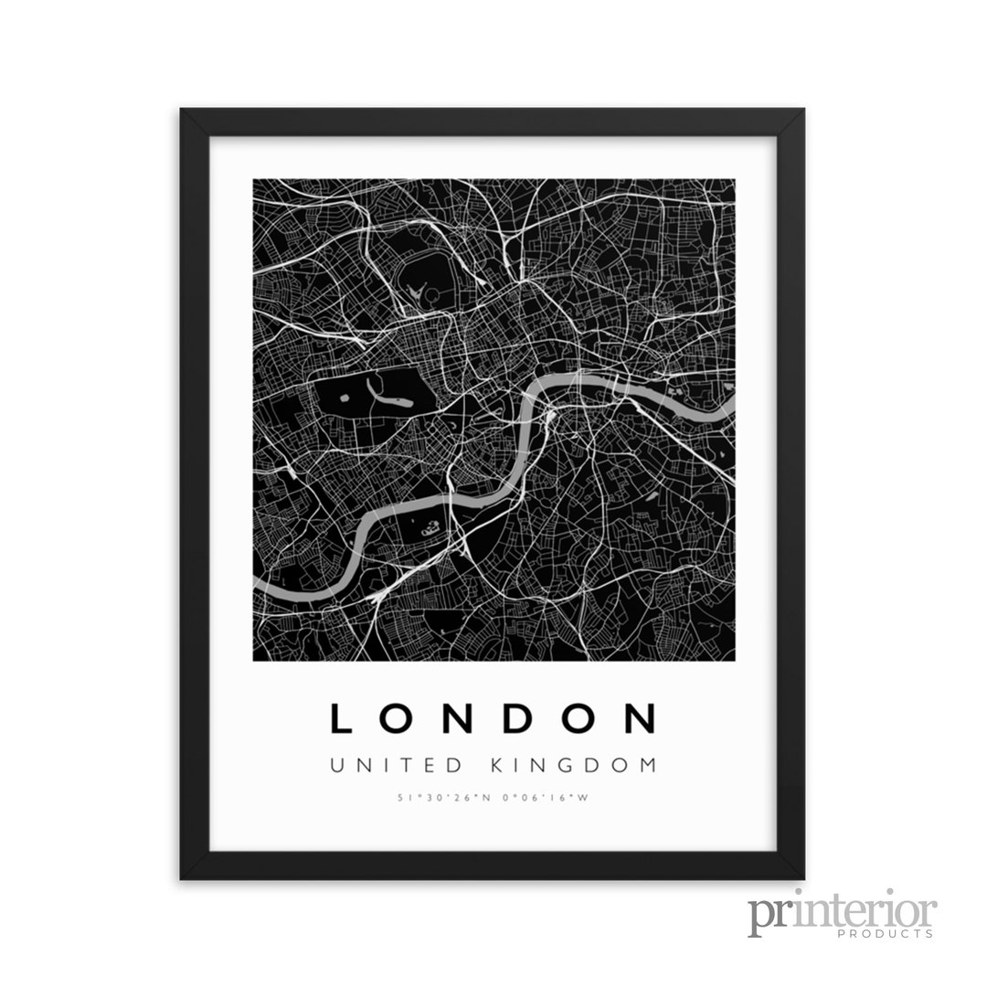 London Map Print, London City, London Map Poster, United Kingdom, City ...