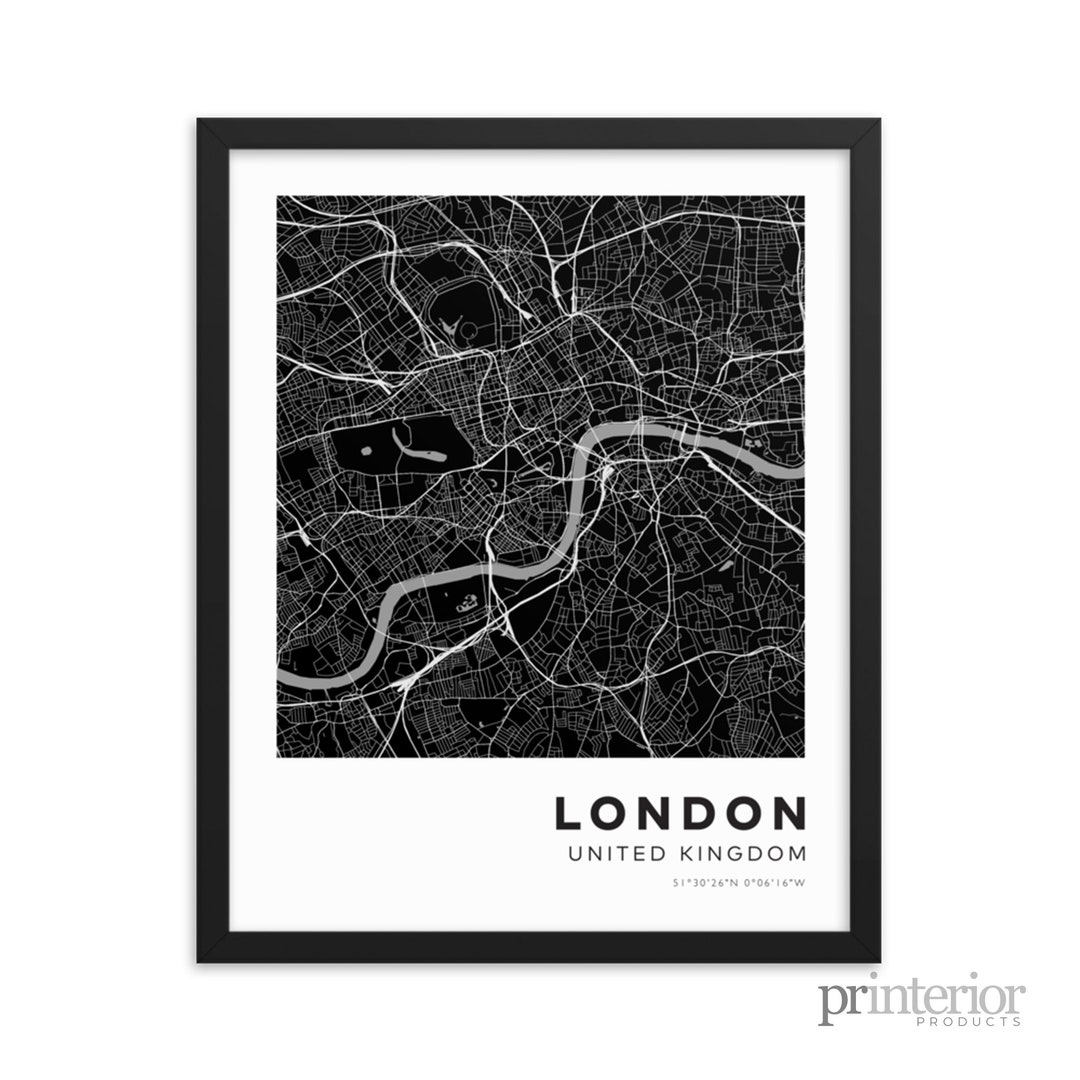 London Map Print, London City, London Map Poster, United Kingdom, City ...