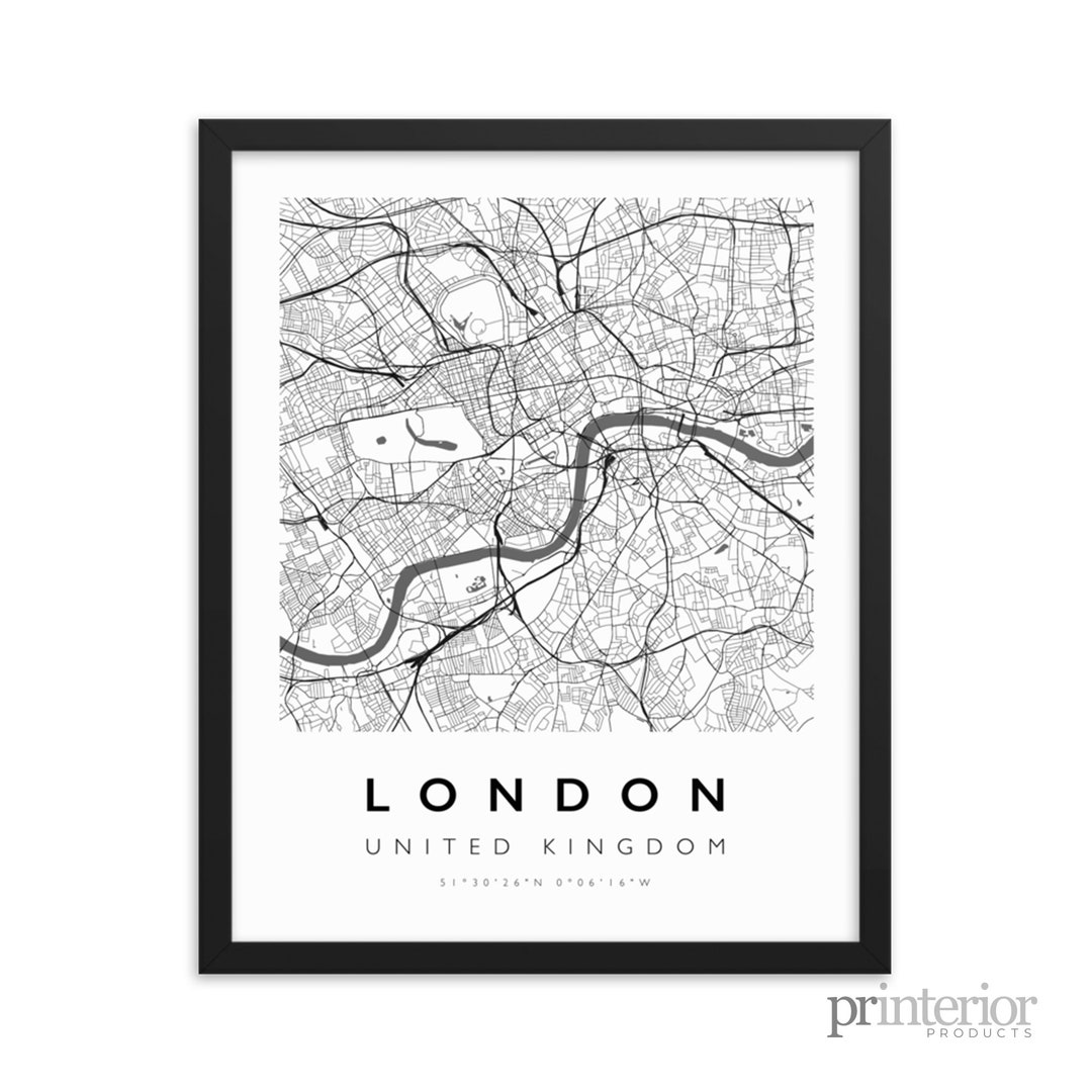 London Map Print, London City, London Map Poster, United Kingdom, City ...