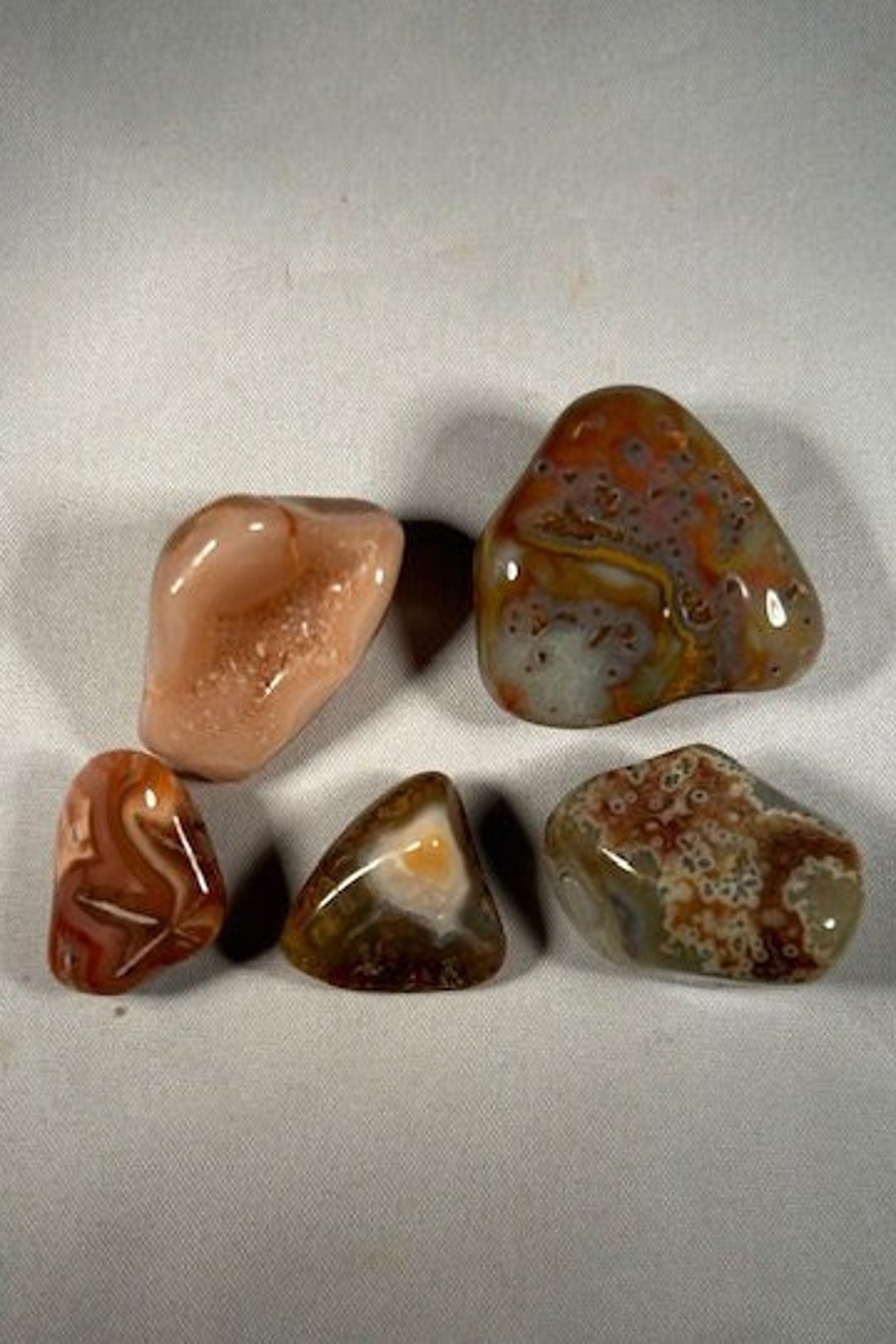 5 Unique Agates Polished All Wavy Bands. - Etsy