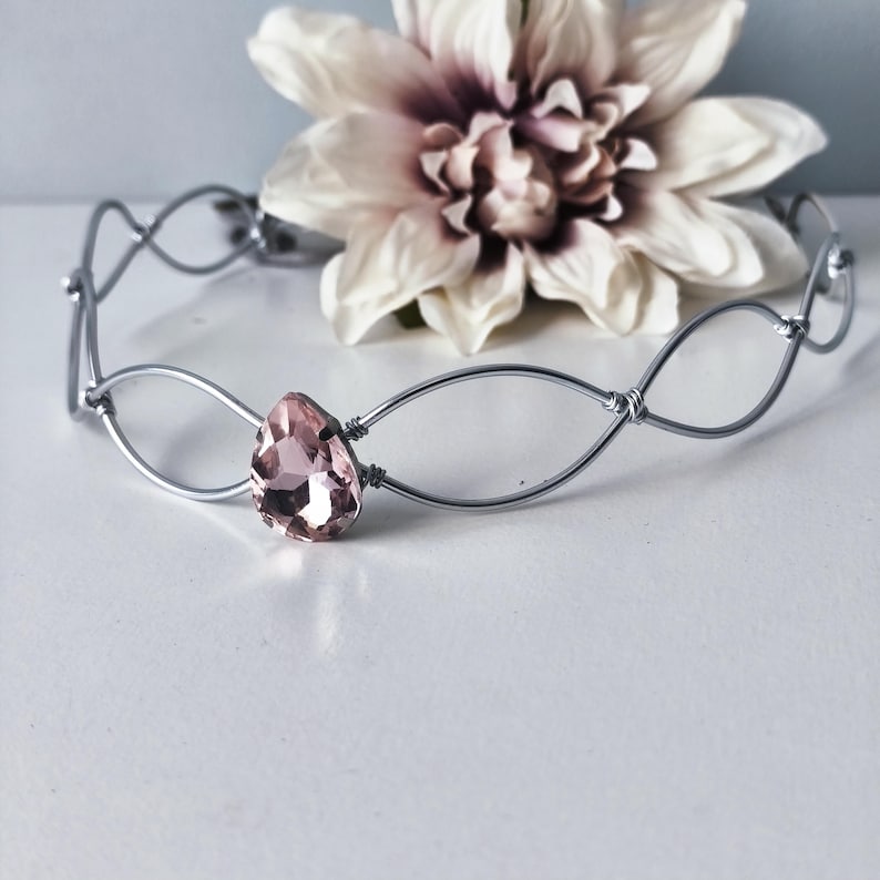 Swan Lake Odette Crown. Silver Tiara With Pink Crystal. Fairytale ...
