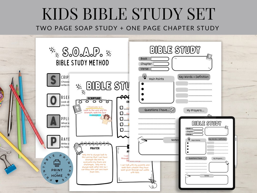 Plantilla imprimible de estudio bíblico SOAP / Jóvenes de la escuela ...
