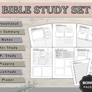 Printable Bible Study Bundle | Instant Download | Sermon Notes | Bible ...