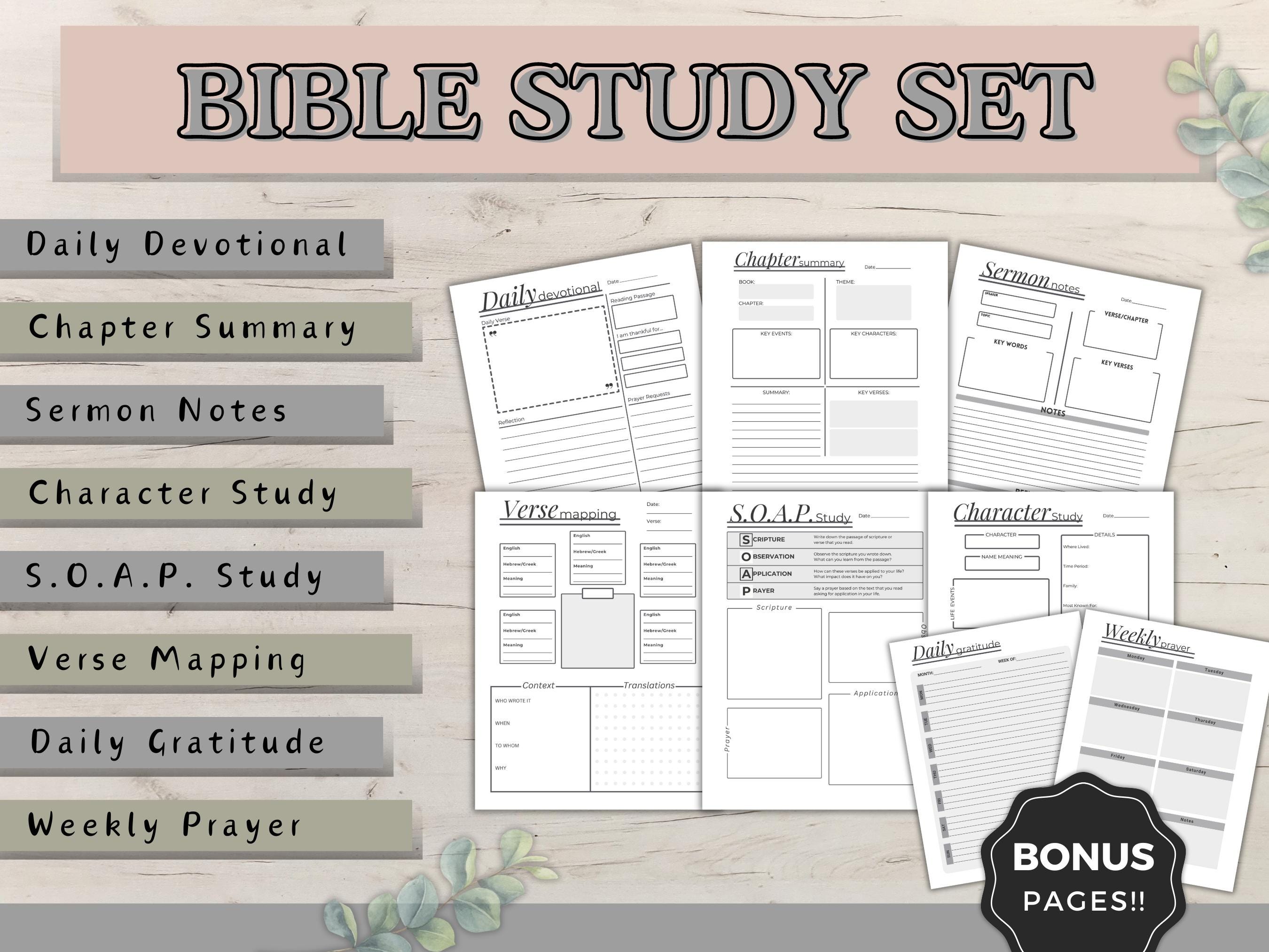 Printable Bible Study Bundle | Instant Download | Sermon Notes | Bible ...