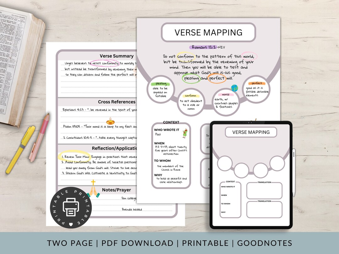 Guided Writing | Faith and Prayer Journal Prompts | Scripture Mapping ...