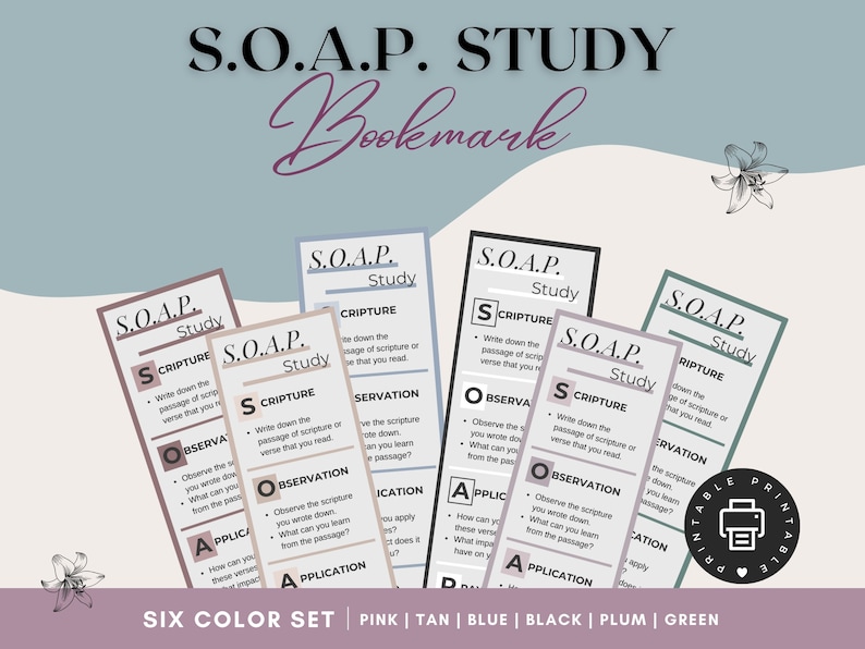 Sticker Printable | Soap Bible Study Method | Bible Study Tools | 14 ...
