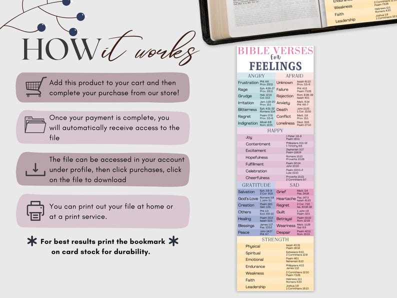 Printable Bible Verses for Emotions - Wheel of Feelings Bookmark ...