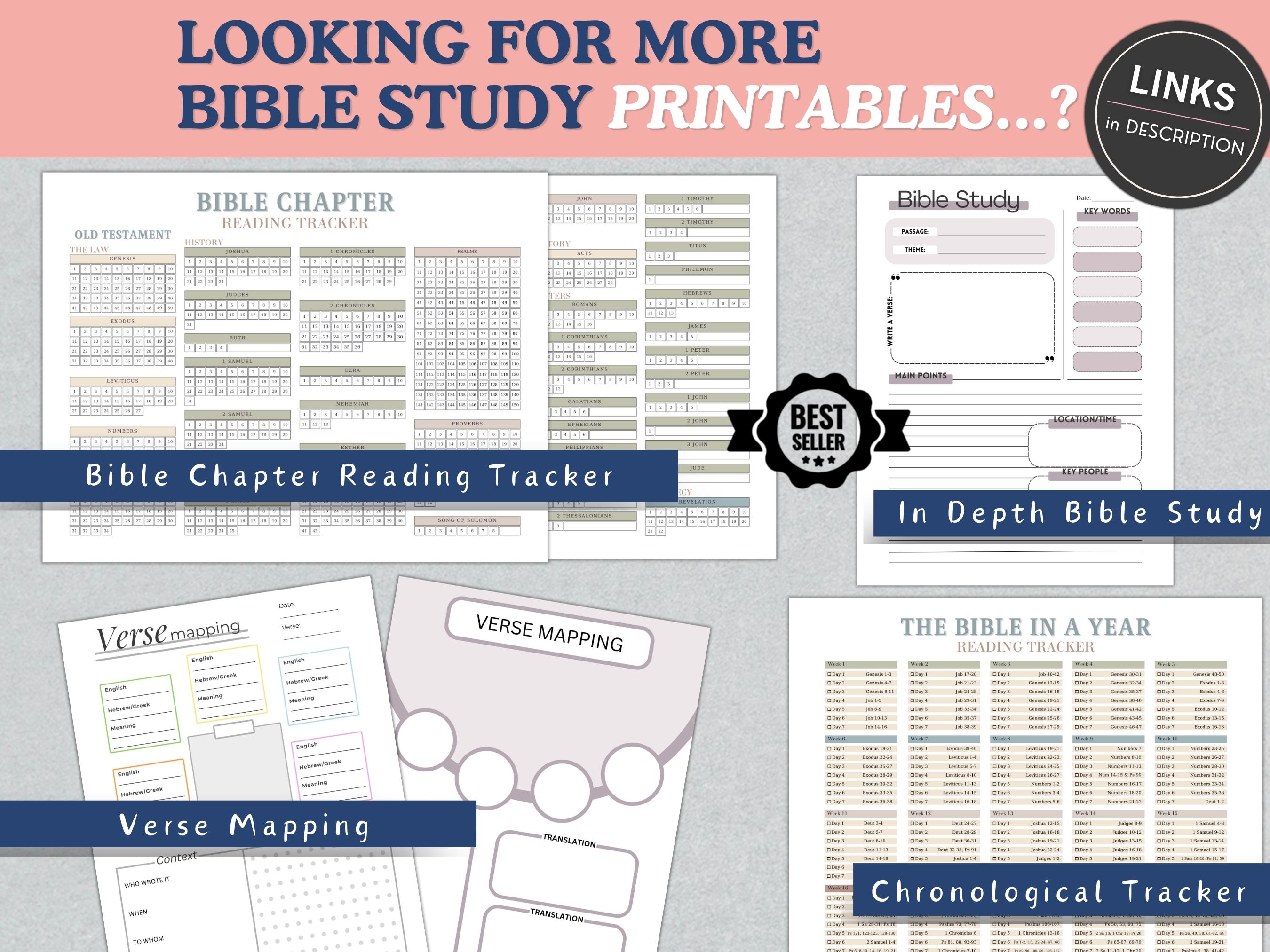Bible Study Printable Bookmark Set | Print Cut Books of the Bible ...
