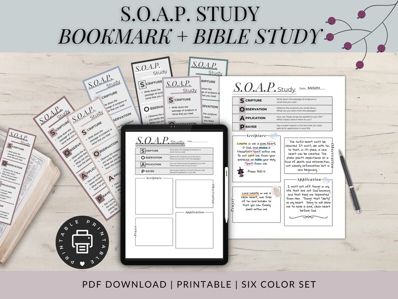 Sticker Printable | Soap Bible Study Method | Bible Study Tools | 14 ...