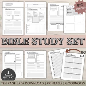 Printable Bible Study Bundle | Instant Download | Sermon Notes | Bible ...