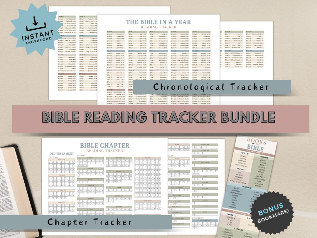 Bible Reading Tracker Pdf, Printable Study Planner, Daily Reading Log ...