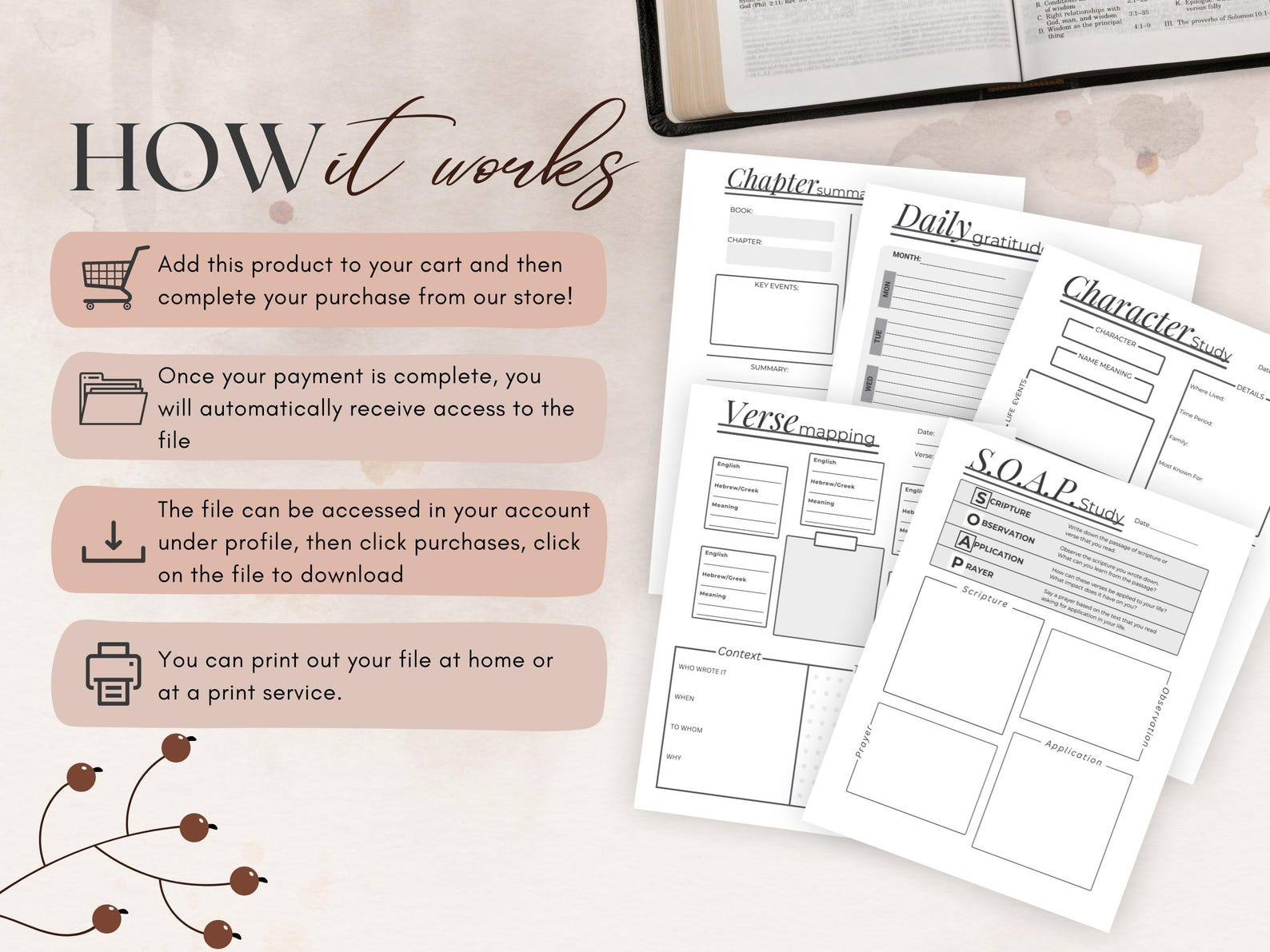 Printable Bible Study Bundle | Instant Download | Sermon Notes | Bible ...